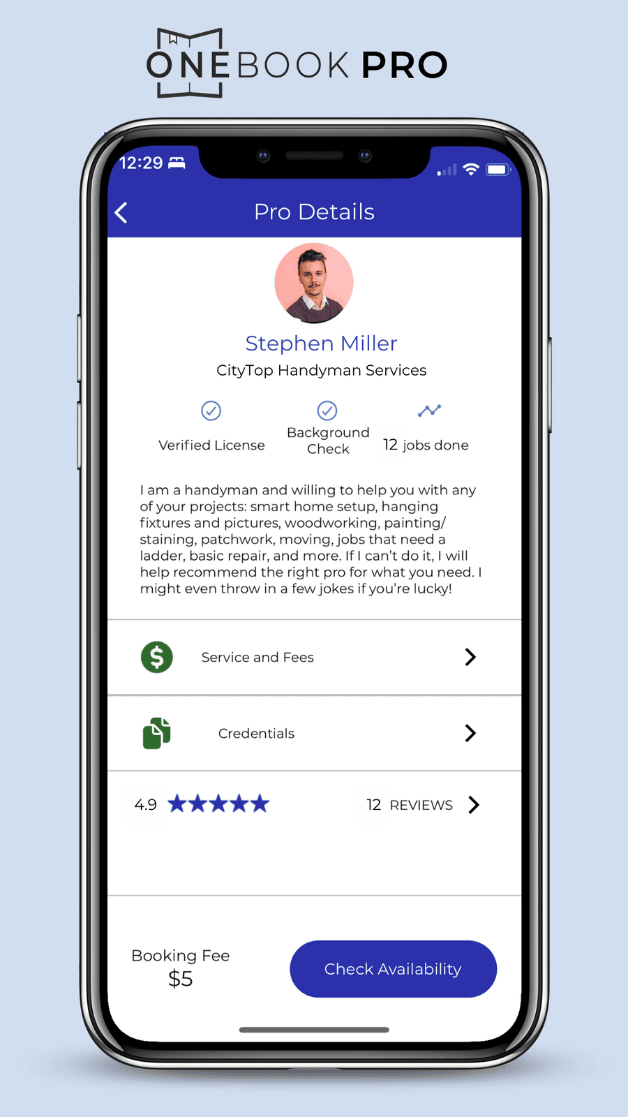 OneBook Pro - the one app for booking local service pros